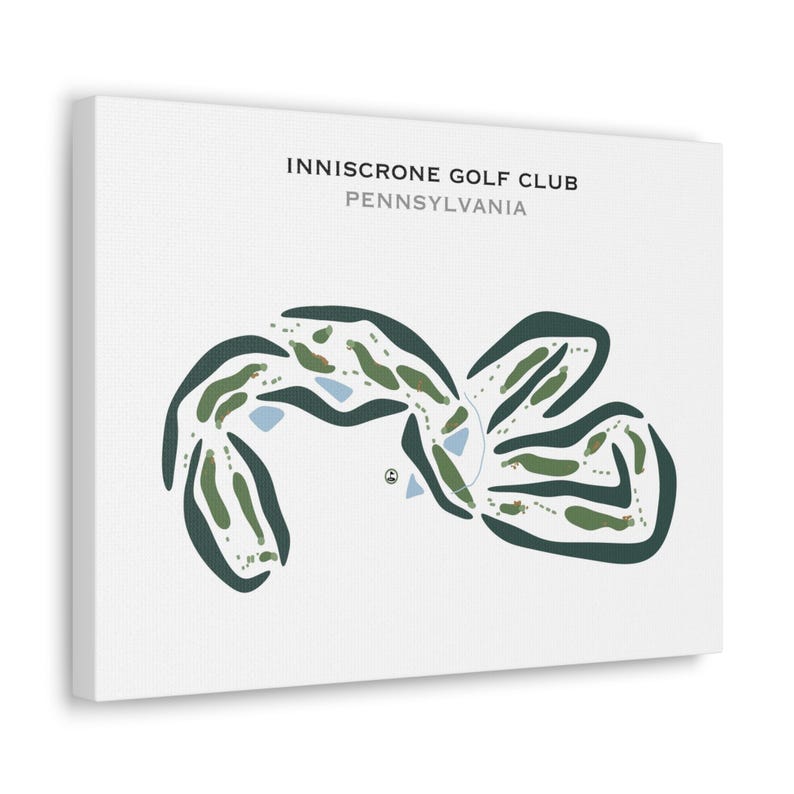 Inniscrone Golf Club, PA | Golf Course Map, Golf Map, Golfer Gift for ...