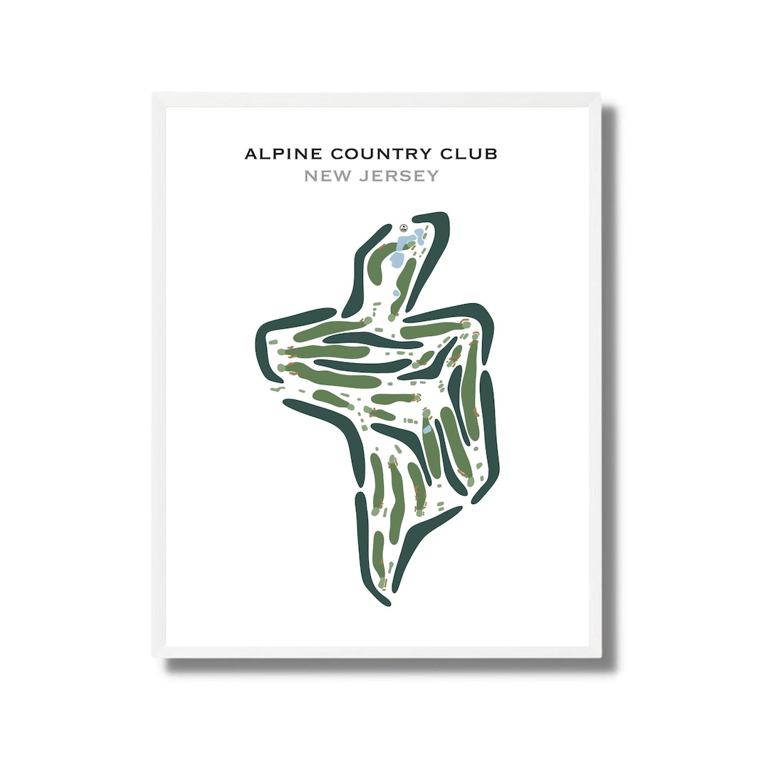 Alpine Country Club, NJ | Golf Course Map, Golf Map, Golfer Gift for ...