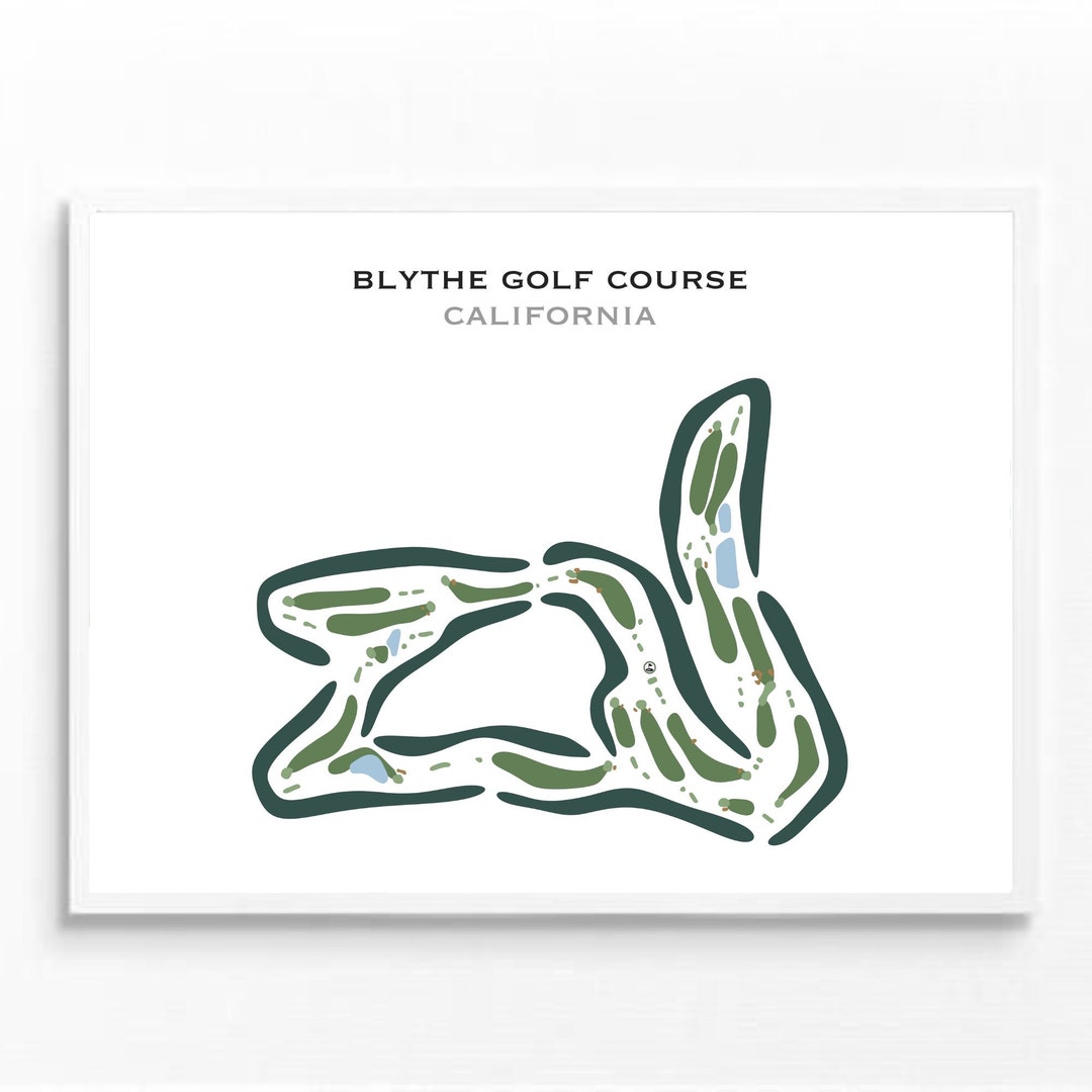 Blythe Golf Course, California Golf Course Map Home Decor, Golfer Gift ...