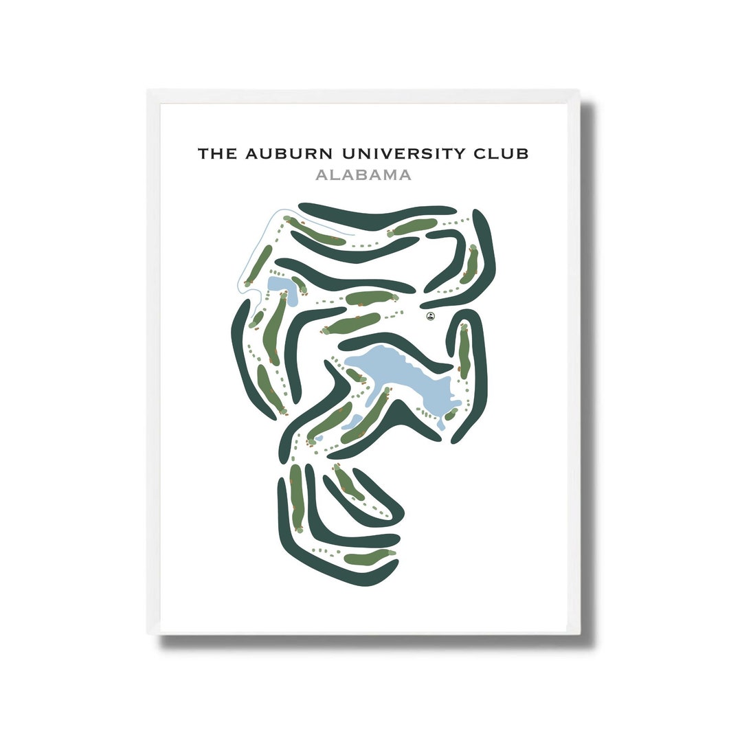 Auburn University Club, AL | Golf Course Map, Golf Map, Golfer Gift for ...
