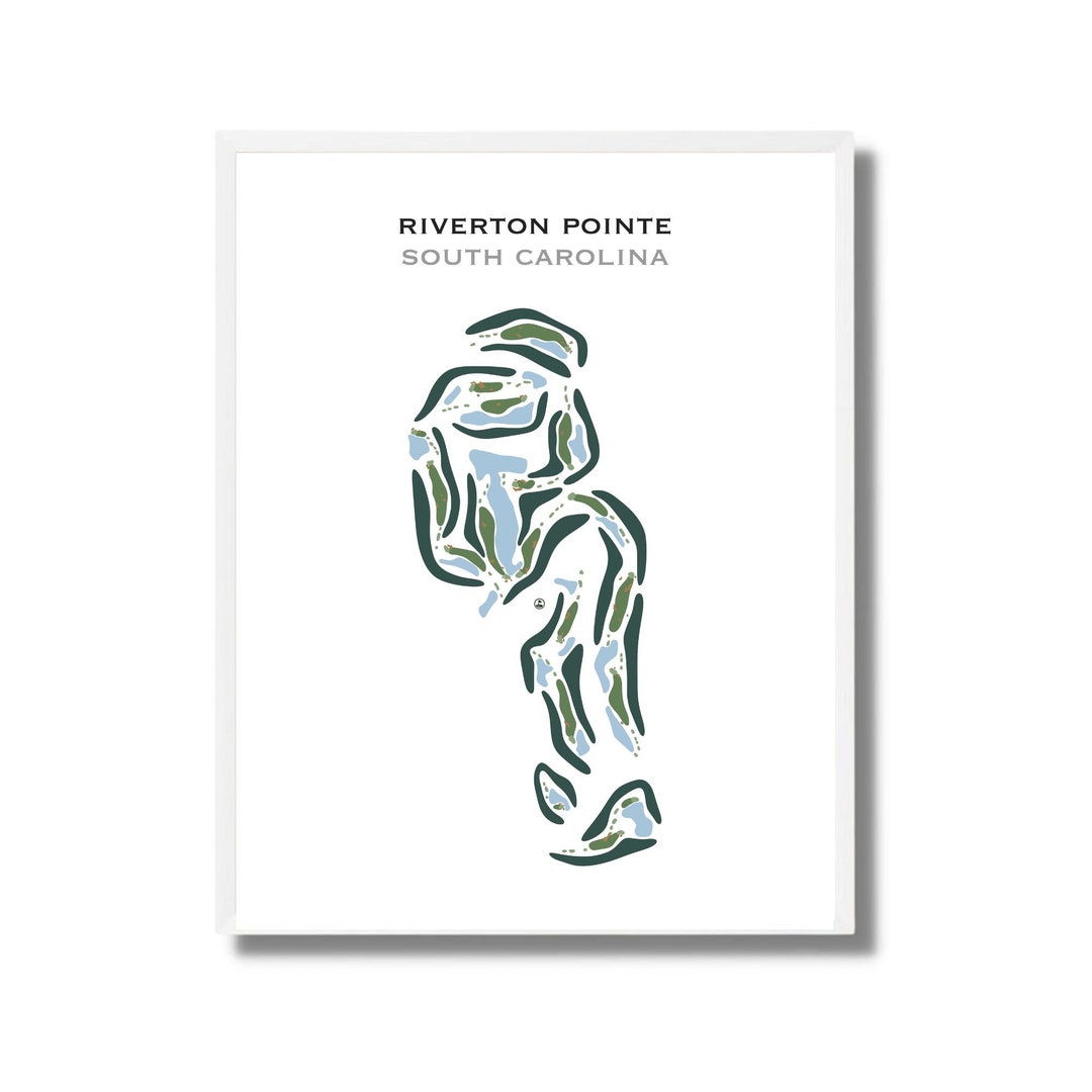 Riverton Pointe, SC Golf Course Map Wall Art, Golf Map Canvas, Golf ...