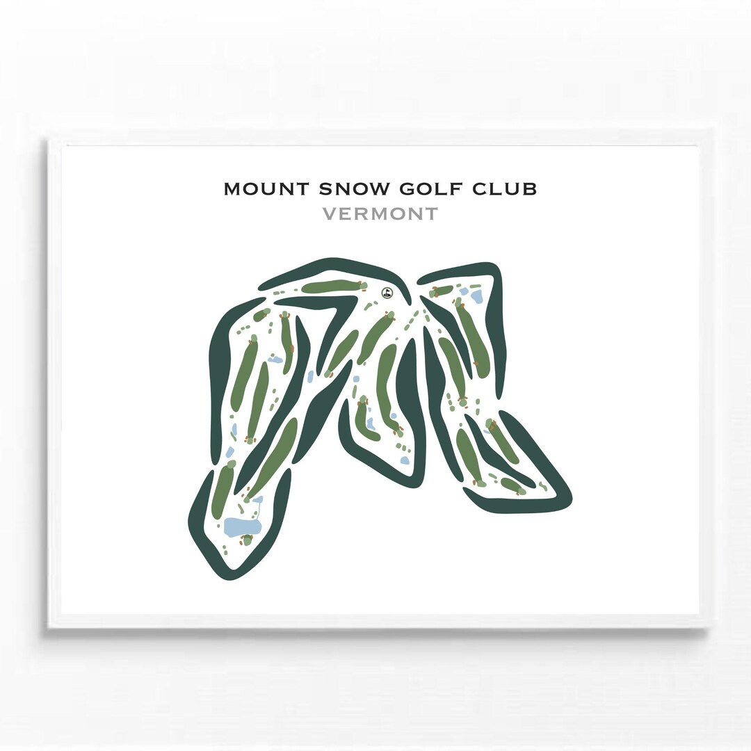 Mount Snow Golf Club, VT Golf Course Map Canvas, Golf Map Wall Art ...
