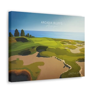 Arcadia Bluffs, Michigan | Signature Hole Golf Poster, Golf Wall Art ...