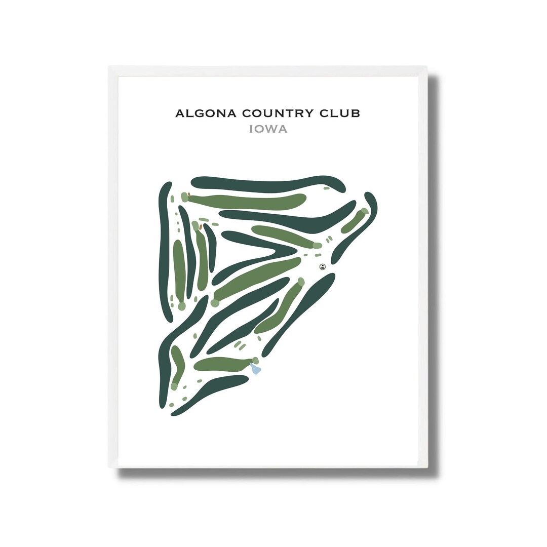 Algona Country Club, Iowa | Golf Course Map, Golf Map, Golfer Gift for ...