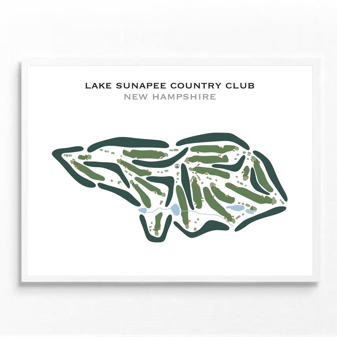 Lake Sunapee Country Club, NH | Golf Course Map, Golf Map, Golfer Gift ...