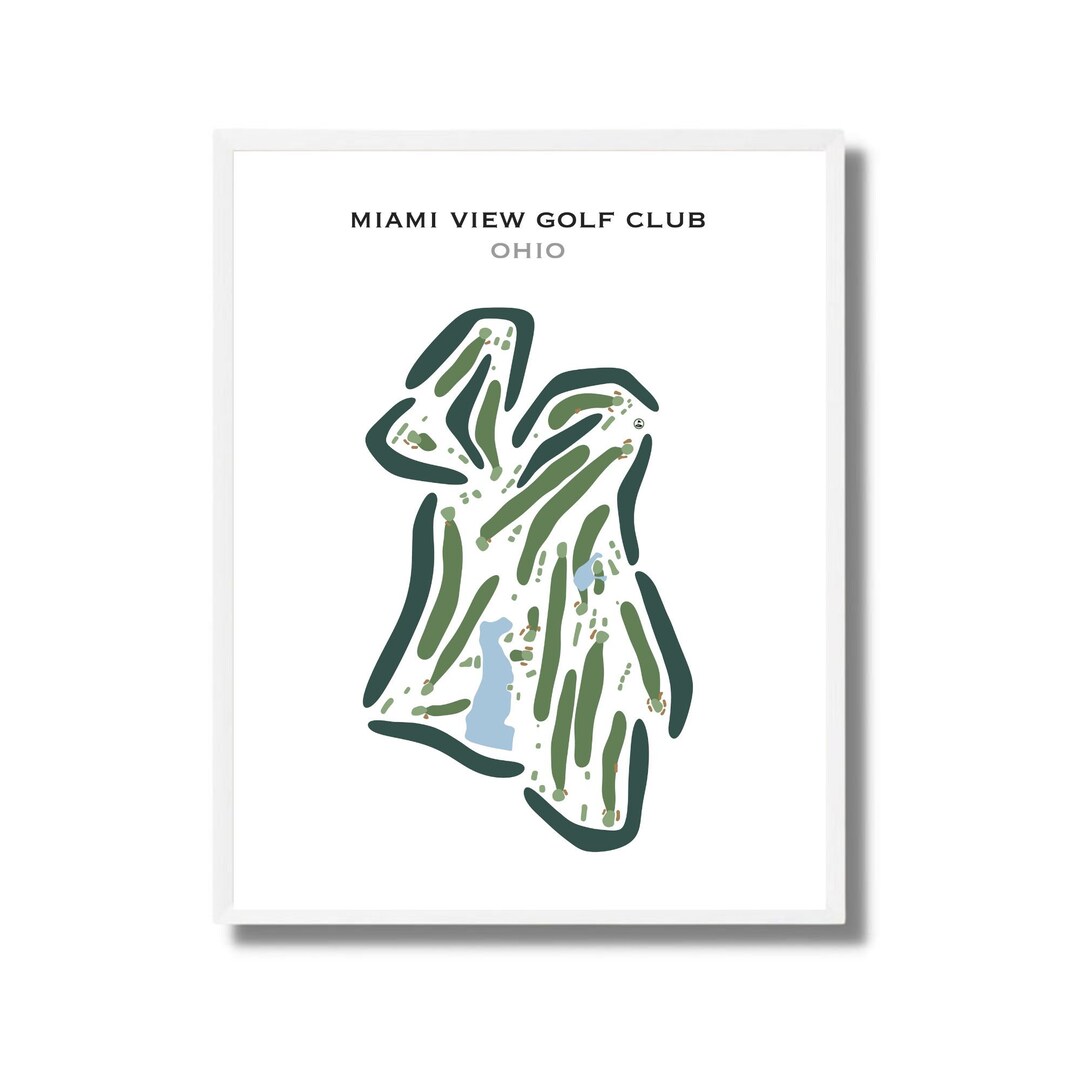Miami View Golf Club, Ohio Golf Course Map Canvas Wall Art, Golf Gifts ...