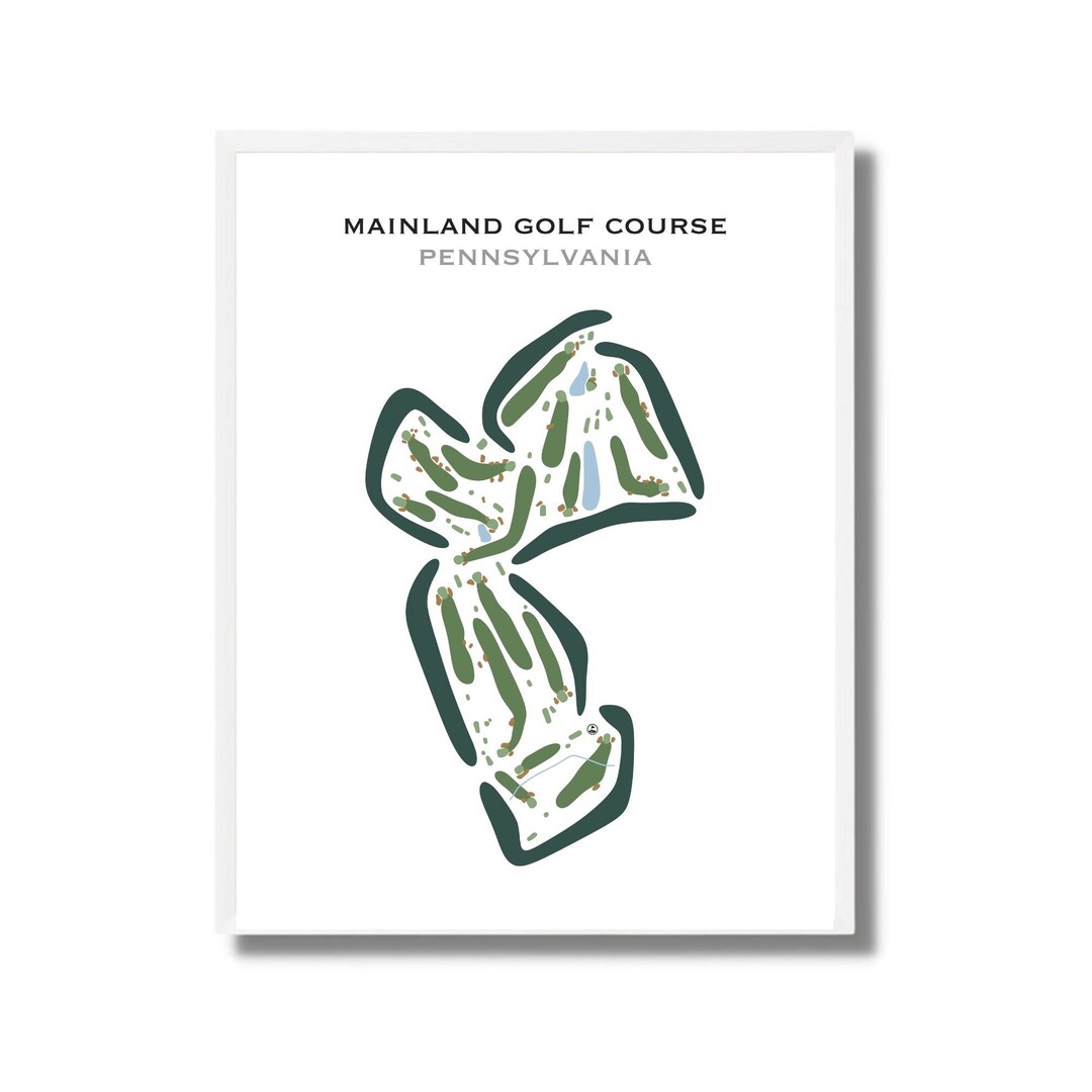 Mainland Golf Course, PA | Golf Course Map, Golf Map, Golfer Gift for ...