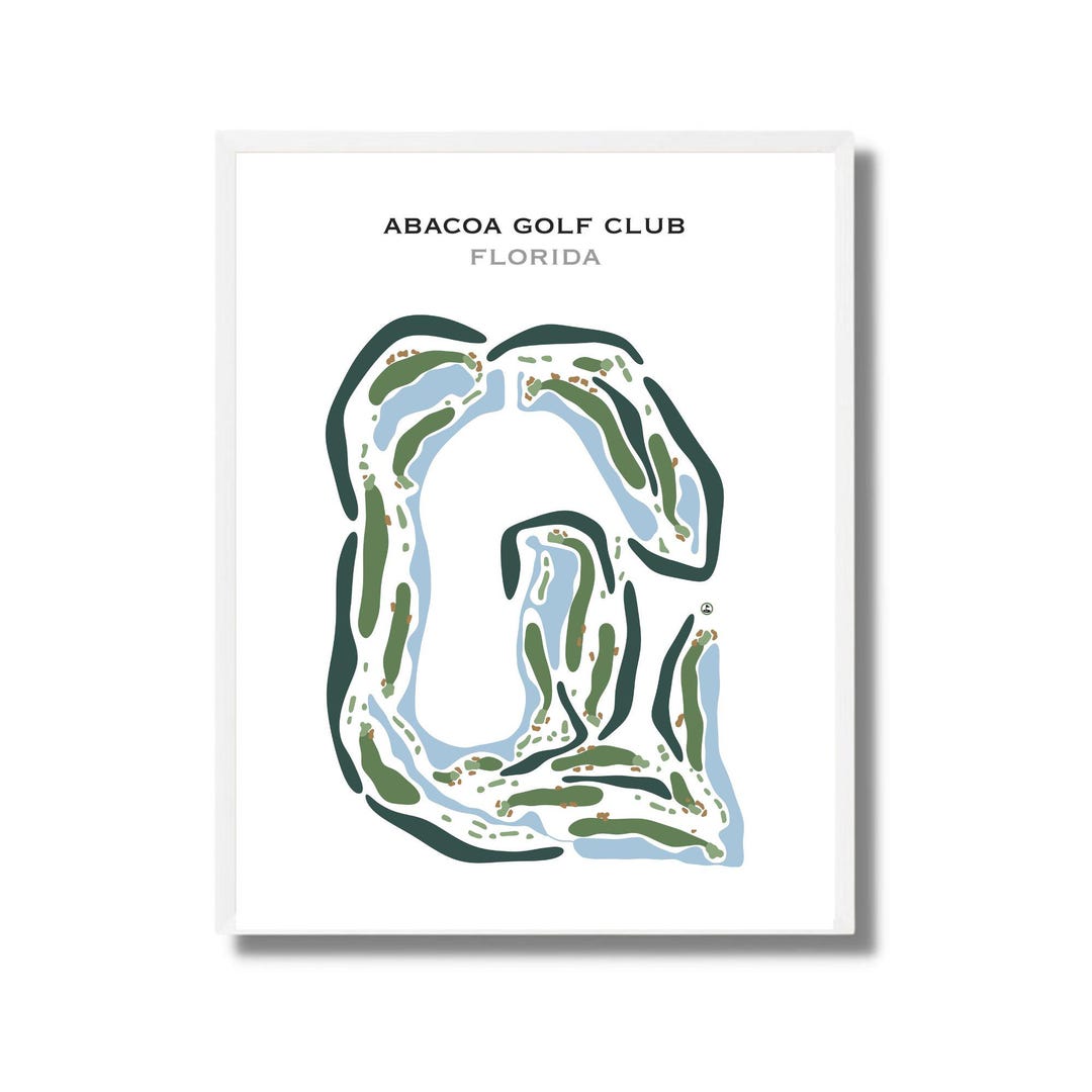 Abacoa Golf Club, Florida | Golf Course Map, Golf Map, Golfer Gift for ...