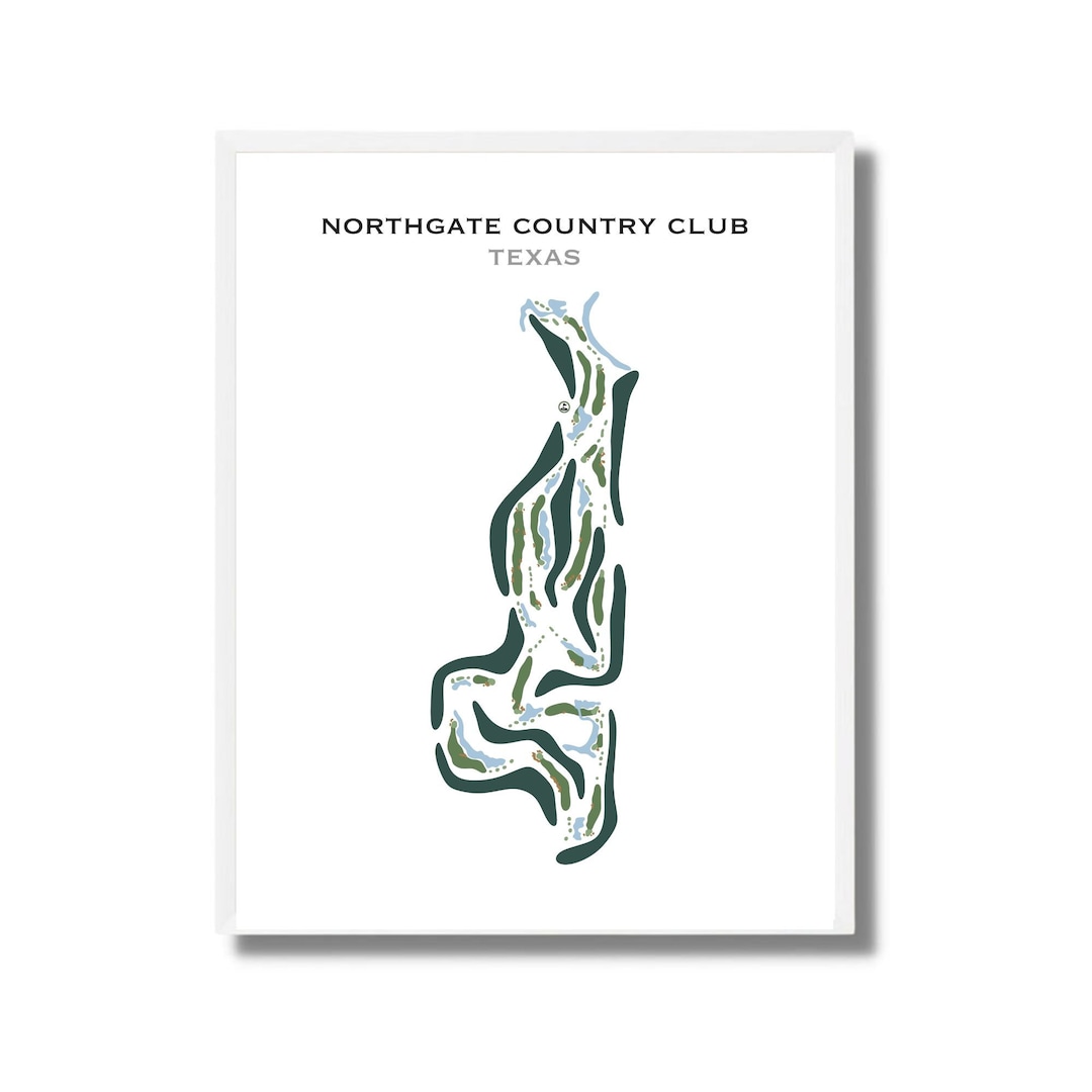Northgate Country Club, TX Golf Course Map Canvas, Golf Map Decor ...