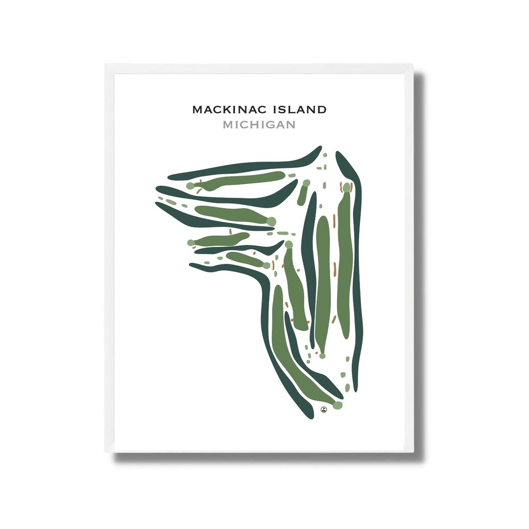 Mackinac Island, Michigan Golf Course Map Wall Art, Golf Map Canvas ...