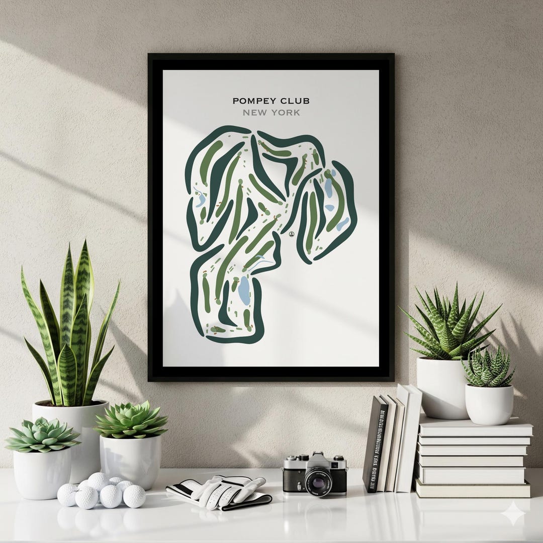 Pompey Club, New York | Golf Course Map, Golf Map, Golfer Gift for Him ...