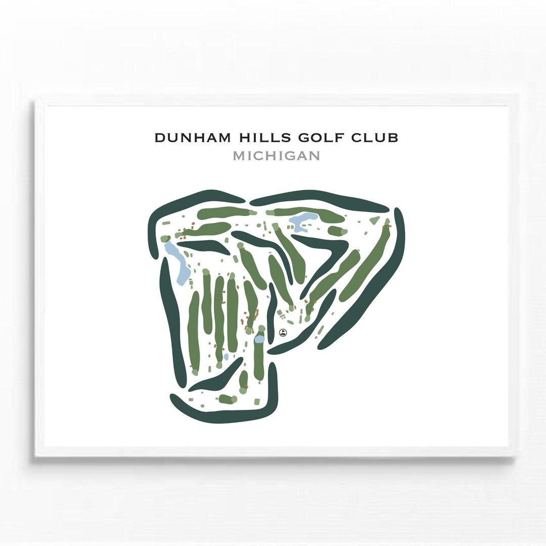 Dunham Hills Golf Club, MI | Golf Course Map, Golf Map, Golfer Gift for ...