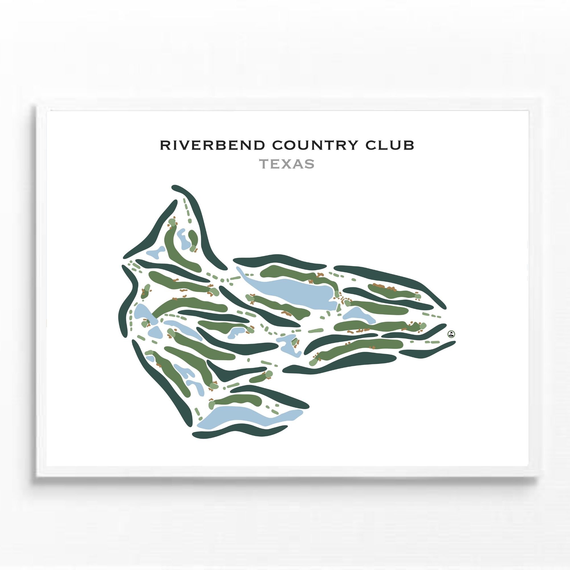 Riverbend Country Club, Texas |golf Course Map, Golf Map, Golfer Gift ...
