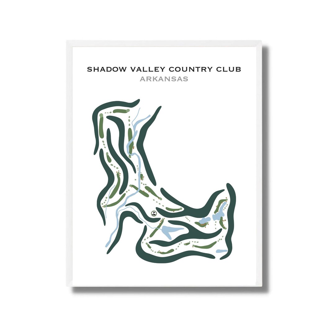 Shadow Valley Country Club, AR Golf Course Map Wall Art, Golfer Lover ...