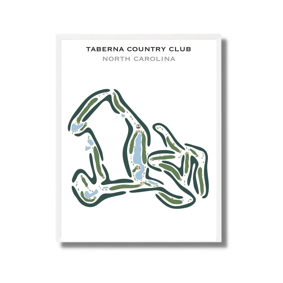 Taberna Country Club, NC | Golf Course Map, Golf Map, Golfer Gift for ...