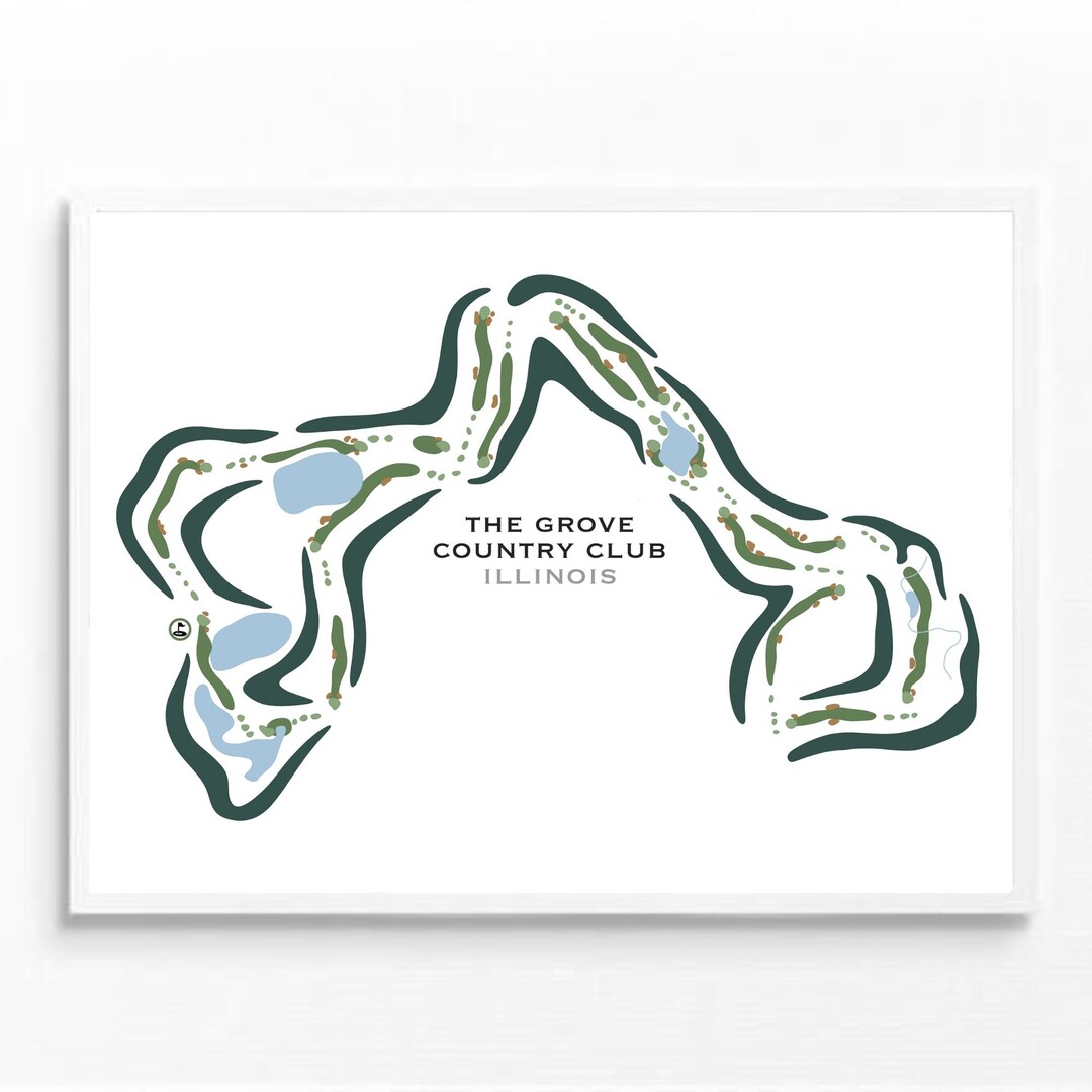The Grove Country Club IL Golf Course Map Home Decor - Etsy