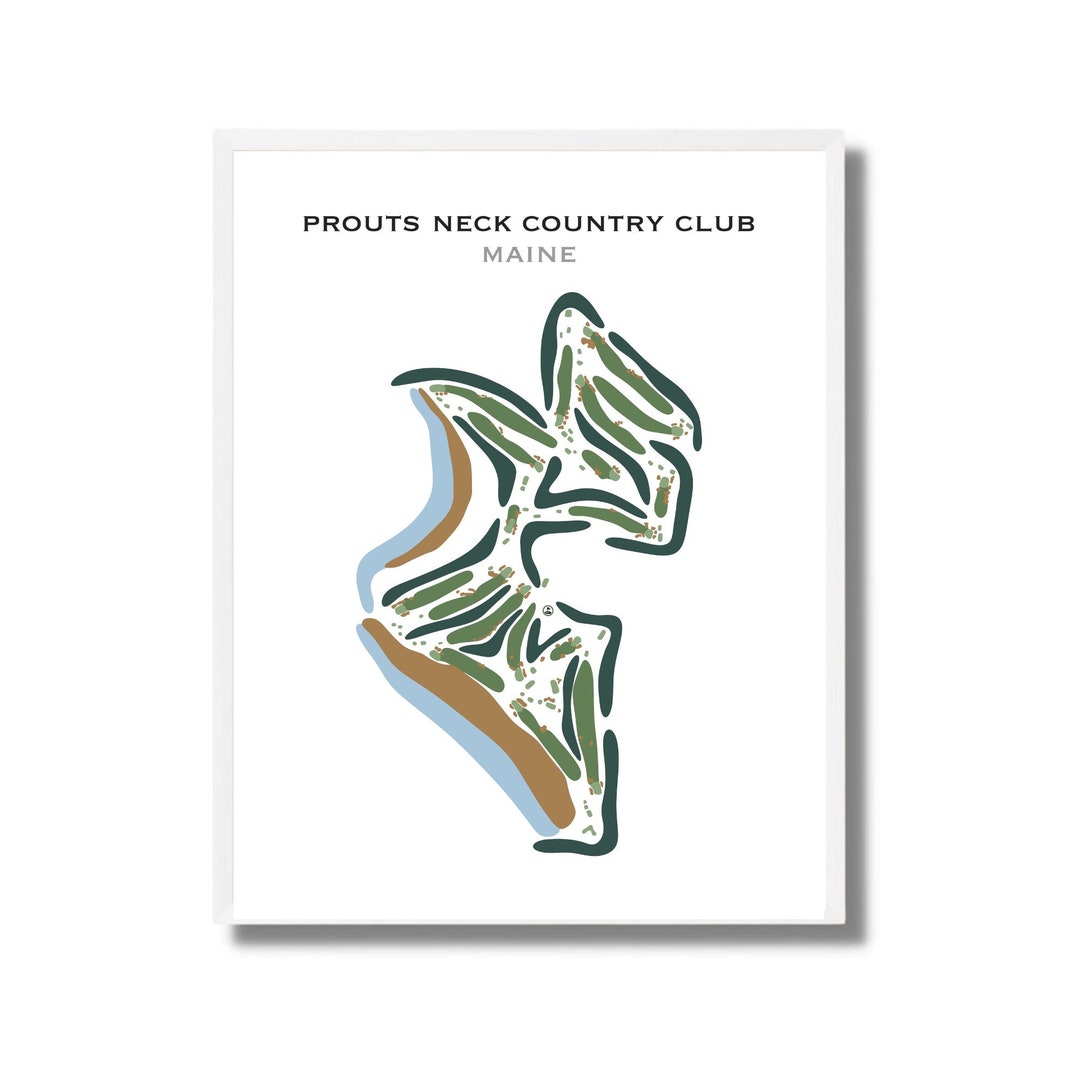 Prouts Neck Country Club, ME Golf Course Map Canvas, Golf Map Decor ...