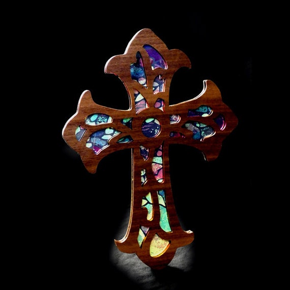 Stained Glass Cross laser Cut Home Decor Gifts for Special | Etsy