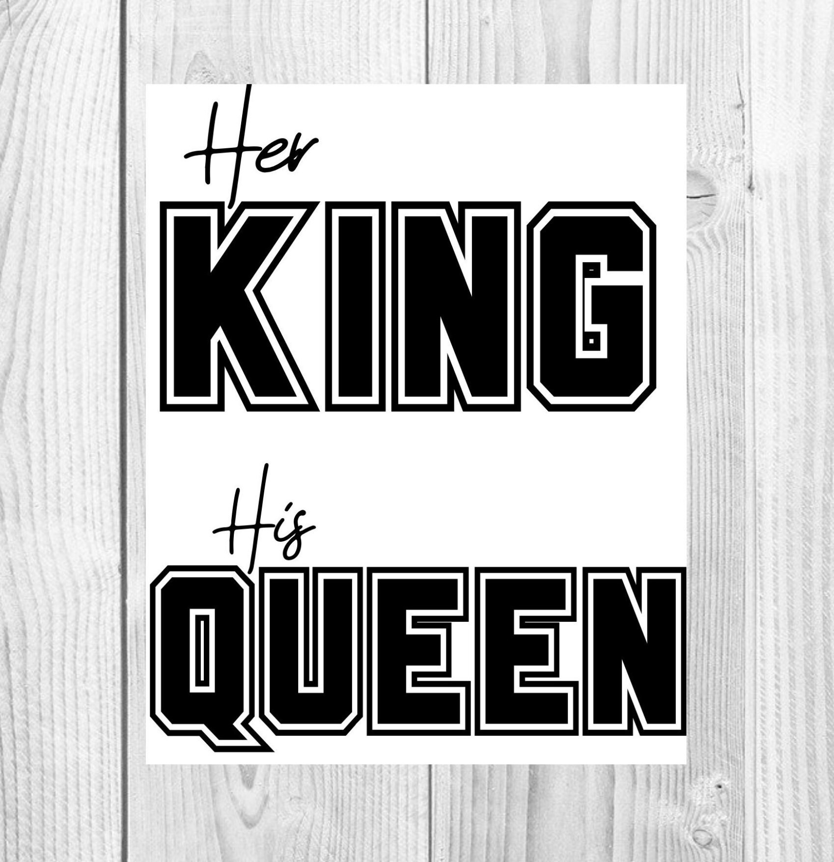 Her King His Queen King and Queen Couple Love SVG - Etsy