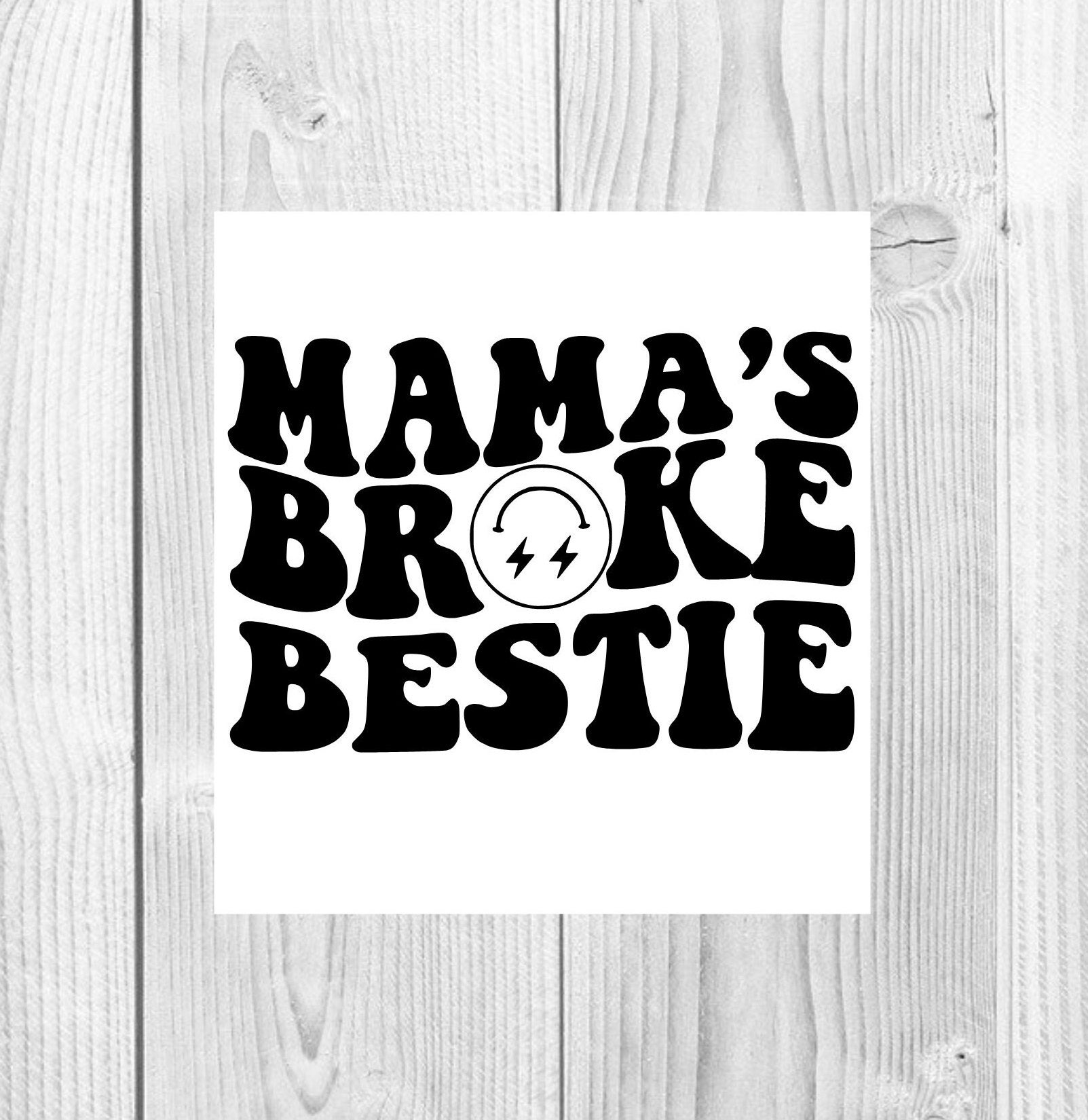 Mamas Broke Bestie SVG PNG Broke Mama Svg Wavy Letters Groovy Retro ...