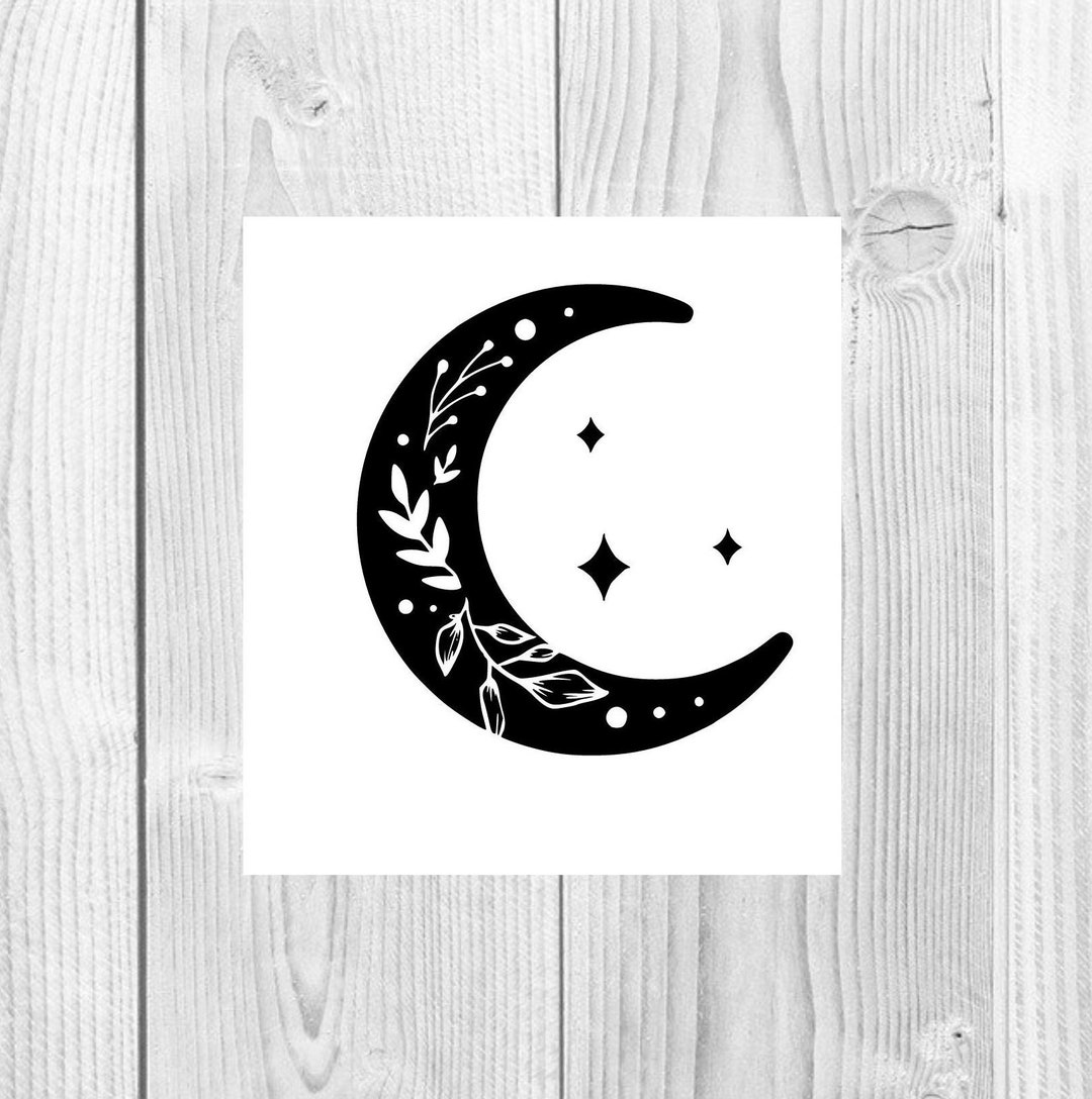 Moon Svg Pngcrescent Moon Svgmoon and Stars Svg Spiritual Cut File ...
