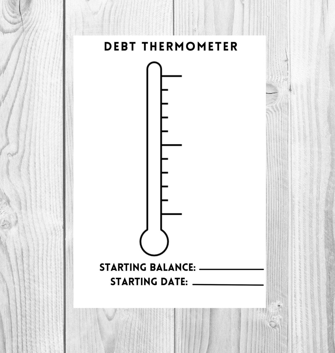 Debt Thermometer Tracker Budget Printable Debt Tracker Debt Snowball ...