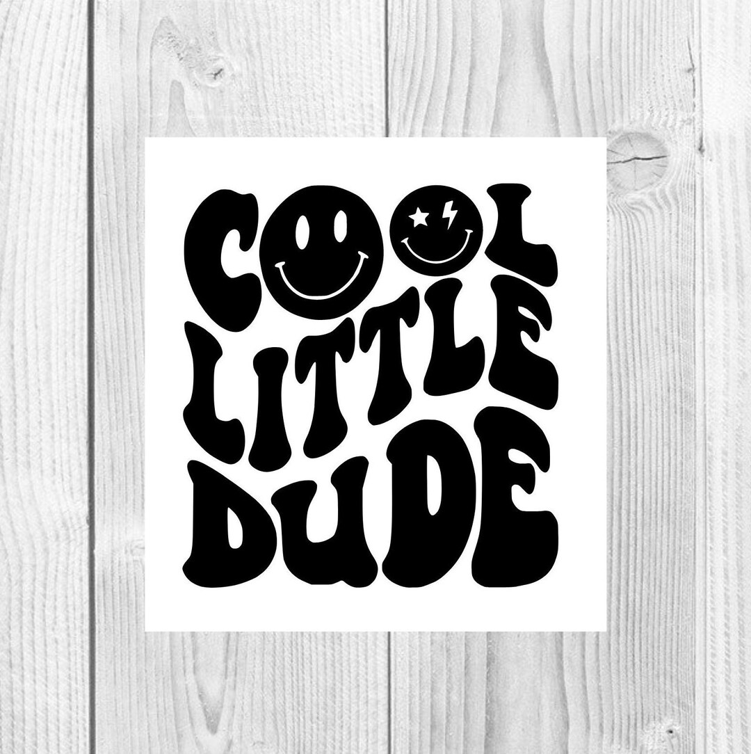 Cool Little Dude SVG Cool Kiddo Svg Png Baby Boy Svg Retro Wavy Bubble ...