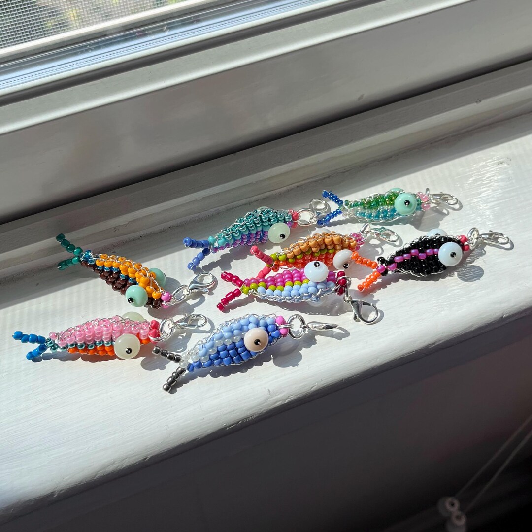 Feesh Handbeaded Silver Wire Fish Charm - Each One is Unique - Etsy