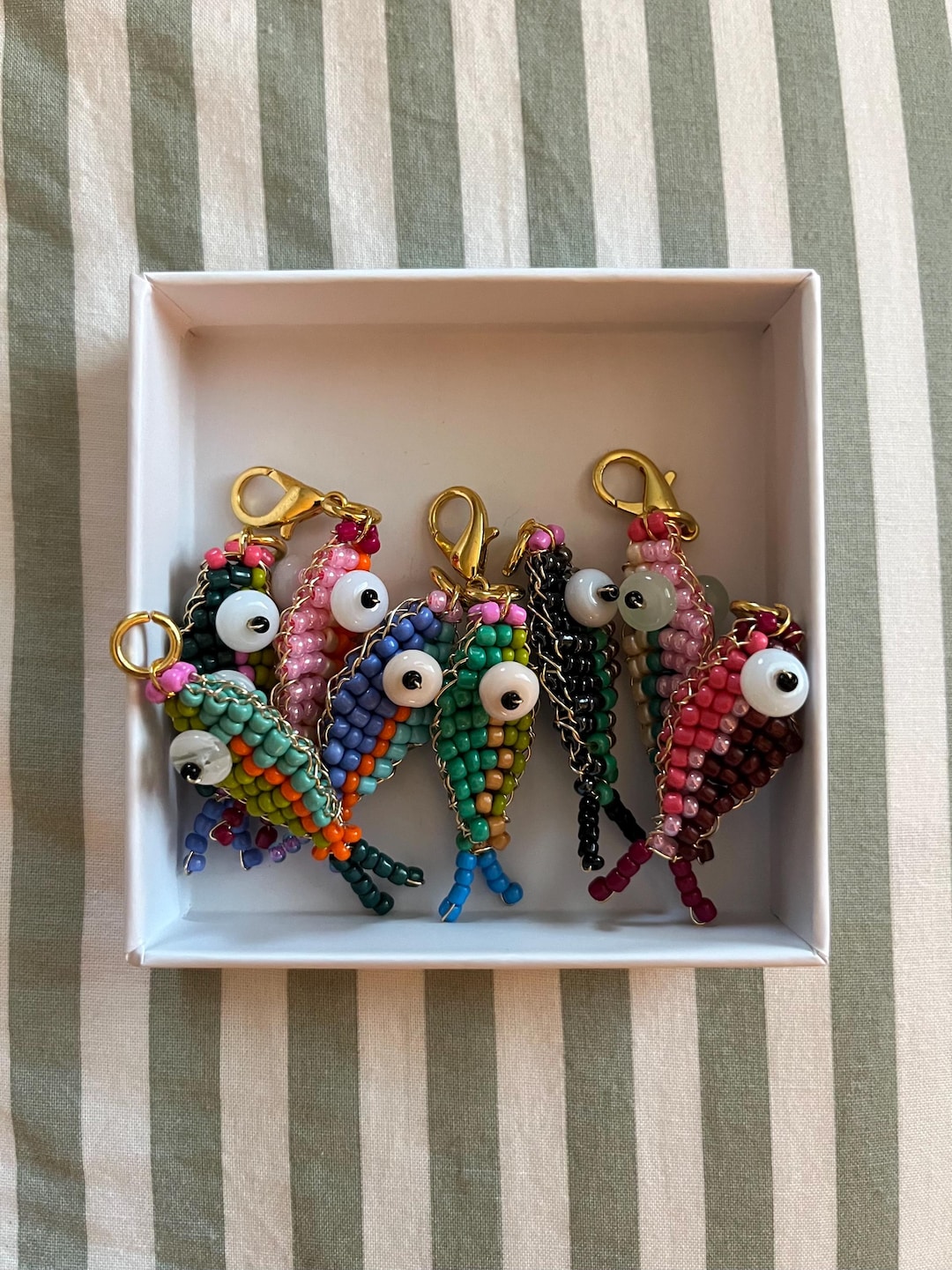Feesh Handbeaded Gold Wire Fish Charm - Each One is Unique - Etsy
