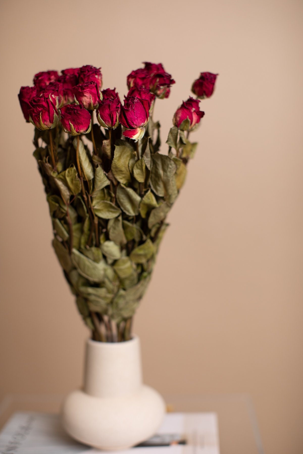 Dried Roses Natural Deep Red - Etsy