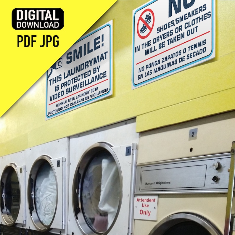 Commercial Laundromat-laundry Signs | HD Download and Print Files | PDF ...