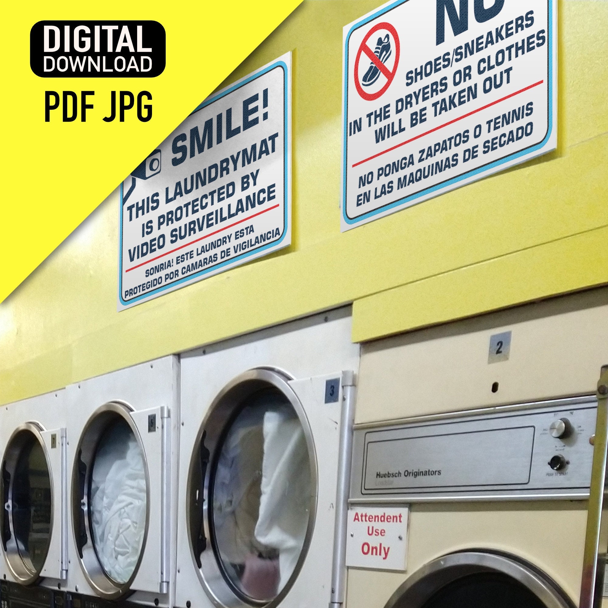Commercial Laundromat-laundry Signs | HD Download and Print Files | PDF ...
