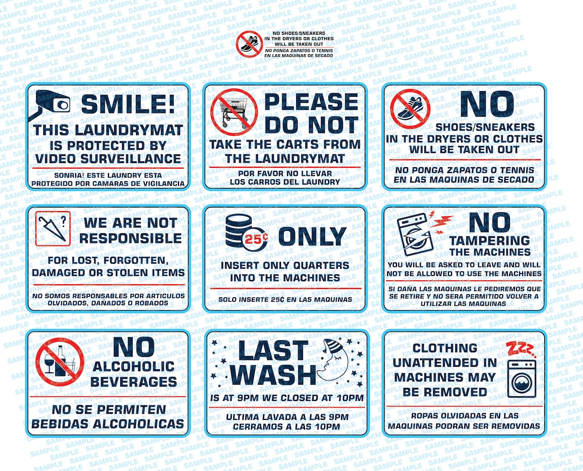 Commercial Laundromat-laundry Signs | HD Download and Print Files | PDF ...