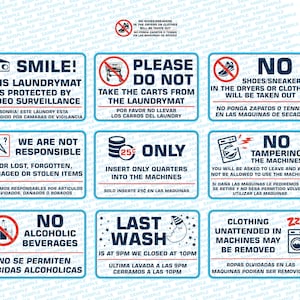 Commercial Laundromat-laundry Signs | HD Download and Print Files | PDF ...