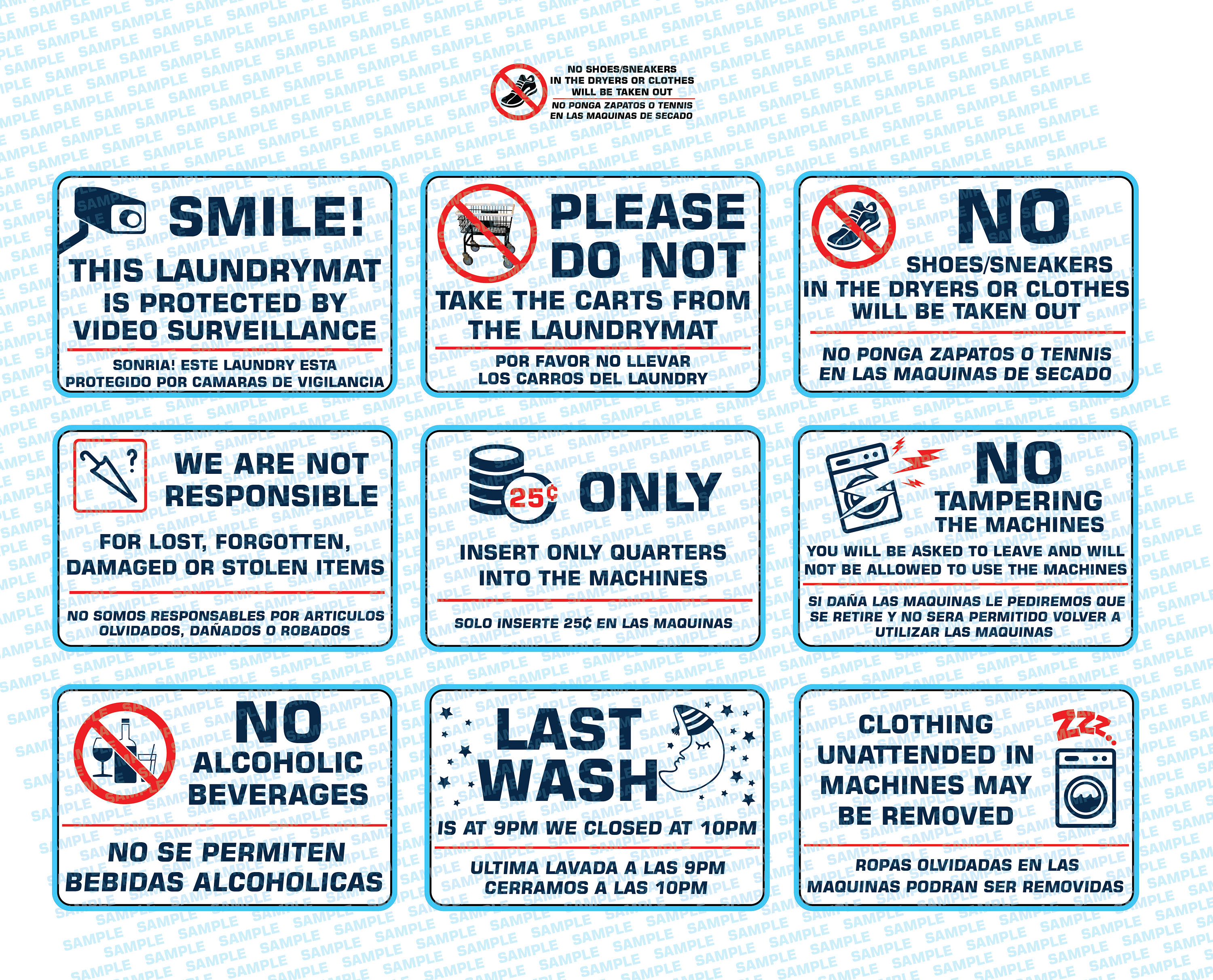 Commercial Laundromat-laundry Signs | HD Download and Print Files | PDF ...