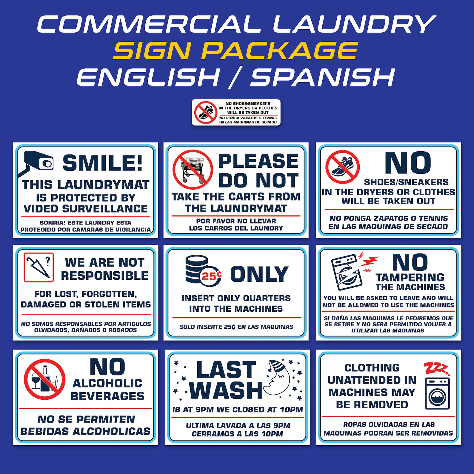Commercial Laundromat-laundry Signs | HD Download and Print Files | PDF ...