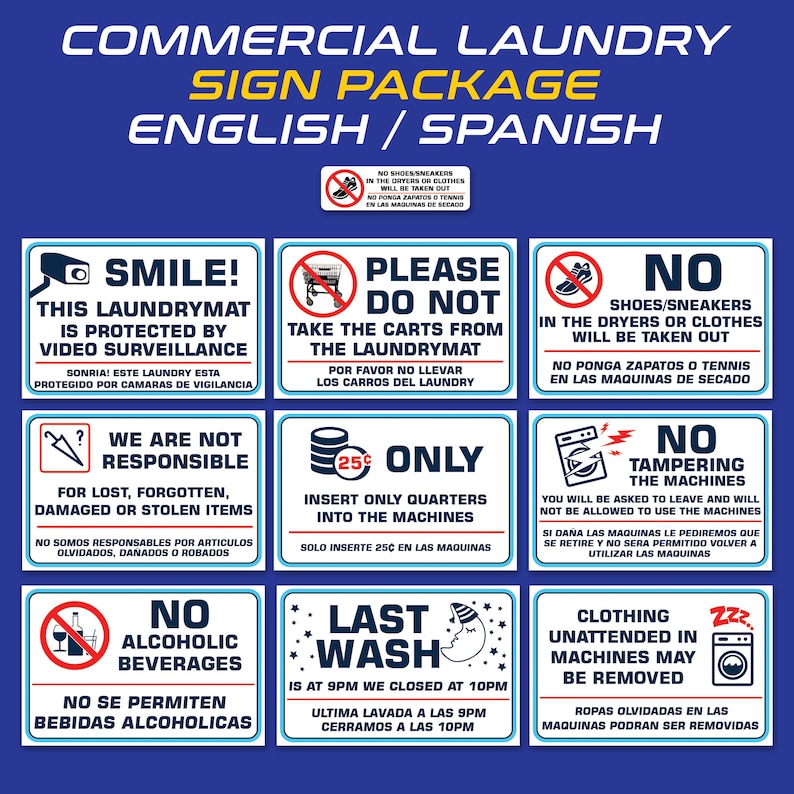 Commercial Laundromat-laundry Signs | HD Download and Print Files | PDF ...