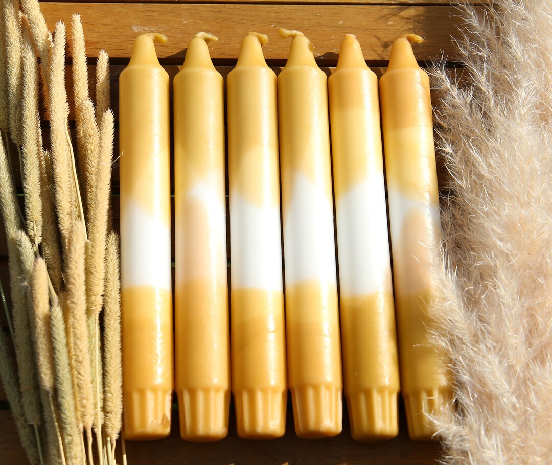 Dip Dye Candle Mustard Yellow Dipdye Mustard Curry Mango - Etsy