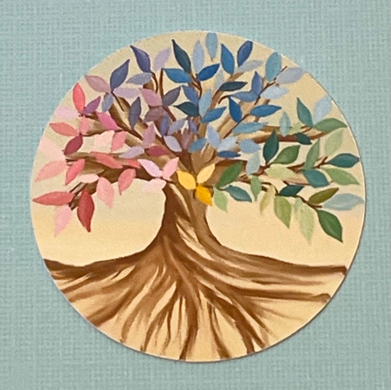 Tree of Life Sticker - Rainbow Multi-colored Leaves - Etsy