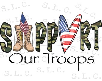 Support Our Troops American Flag PNG Digital Download - Etsy