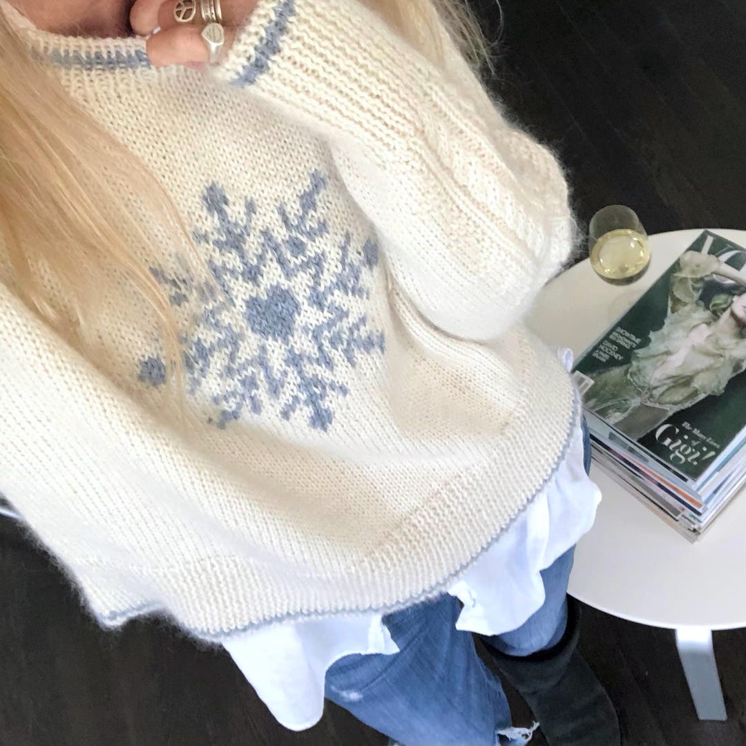 Cropped Love Snowflake Sweater - Etsy