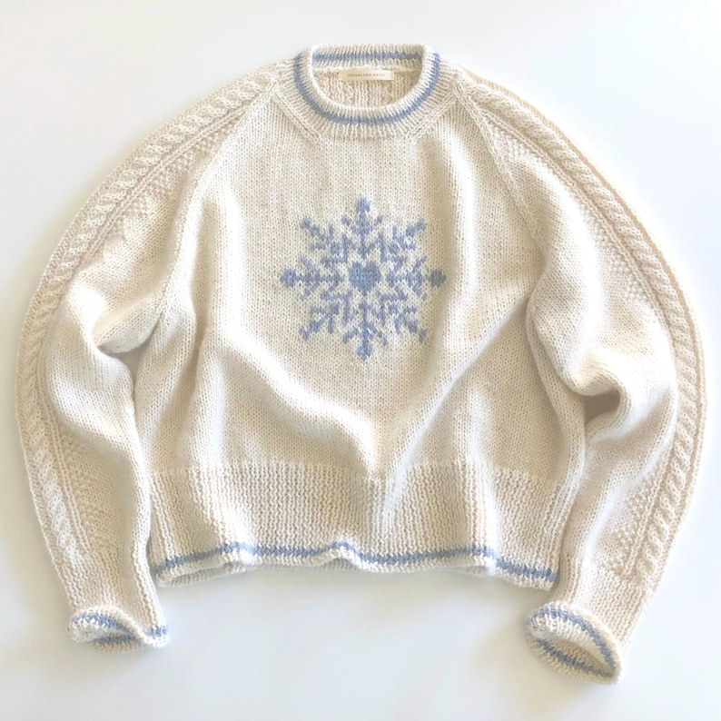 Cropped Love Snowflake Sweater - Etsy
