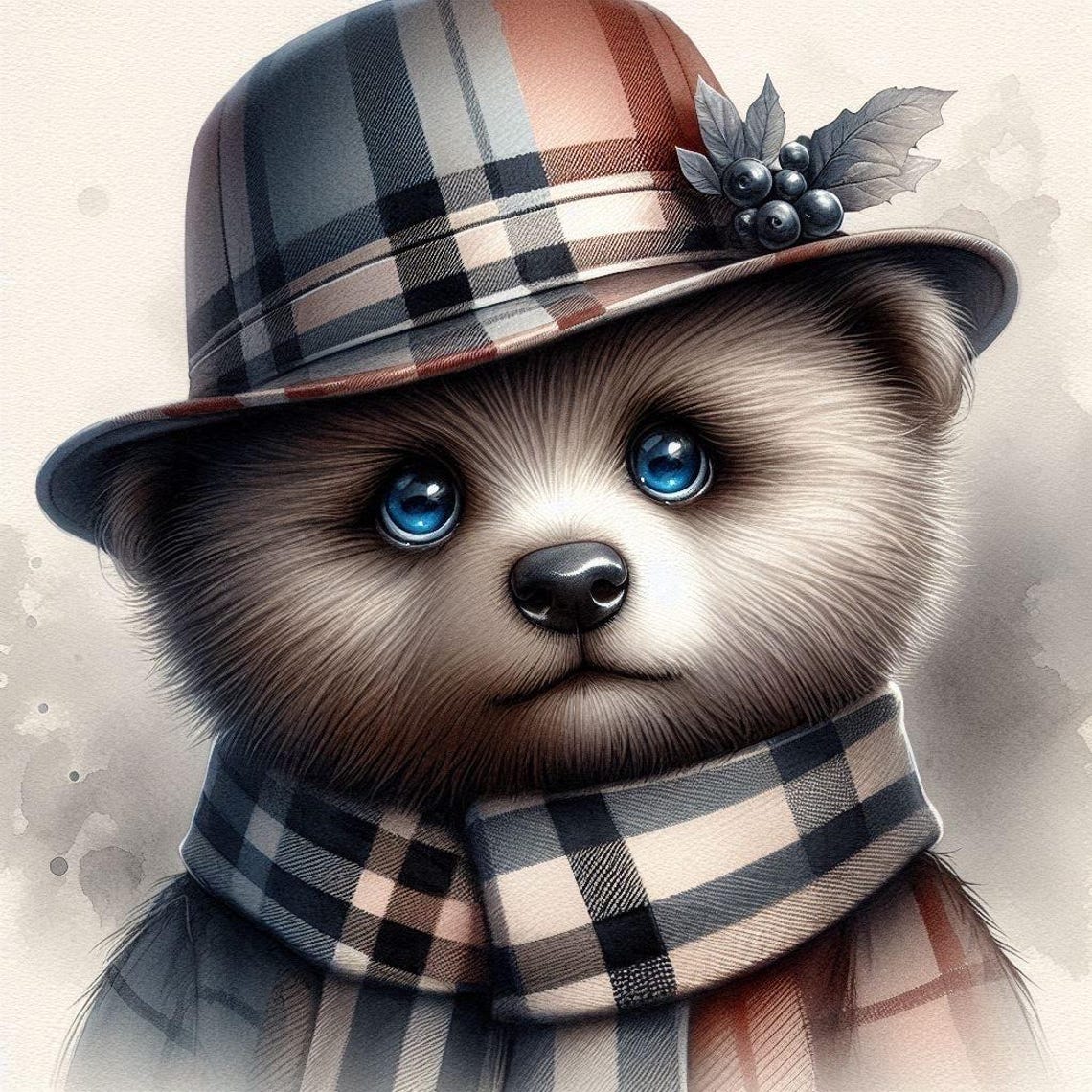 Digital - Handsome Bear Wearing His Favorite Winter Hat. Digital Image ...