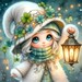Digital - Beautiful Girl Lucky March Gnomes With a Lantern and Festive ...