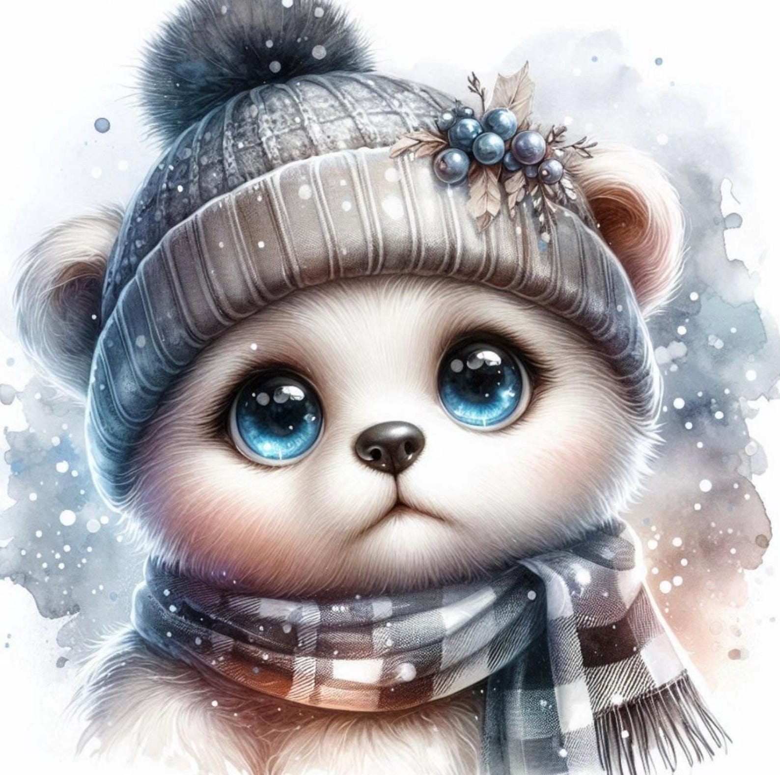 Digital - Handsome Bear Wearing His Favorite Winter Hat. Digital Image ...