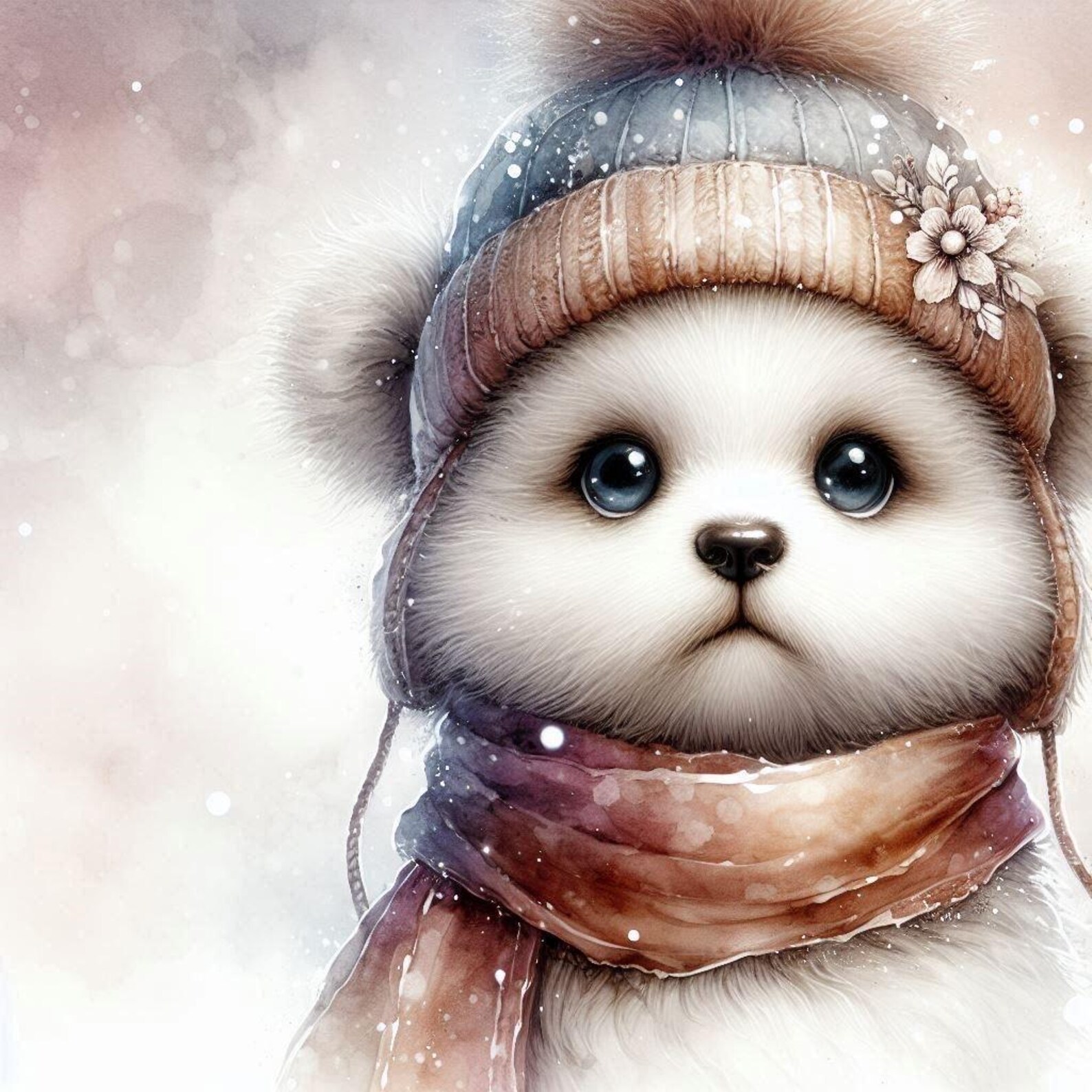 Digital - Handsome Bear Wearing His Favorite Winter Hat. Digital Image ...