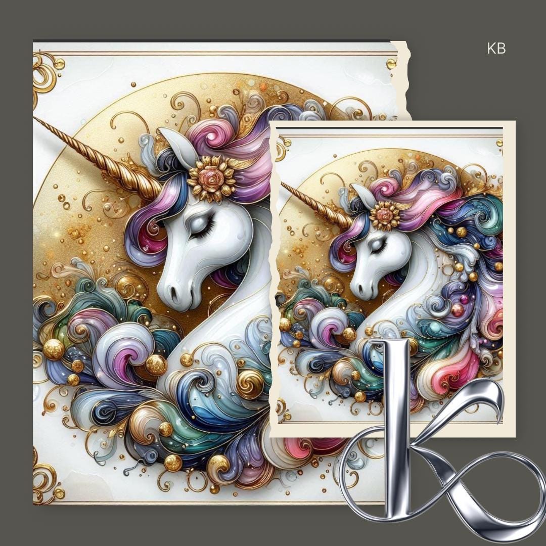 Colorful Ink Unicorn Digital Images for Crafting (digital Download) - Etsy