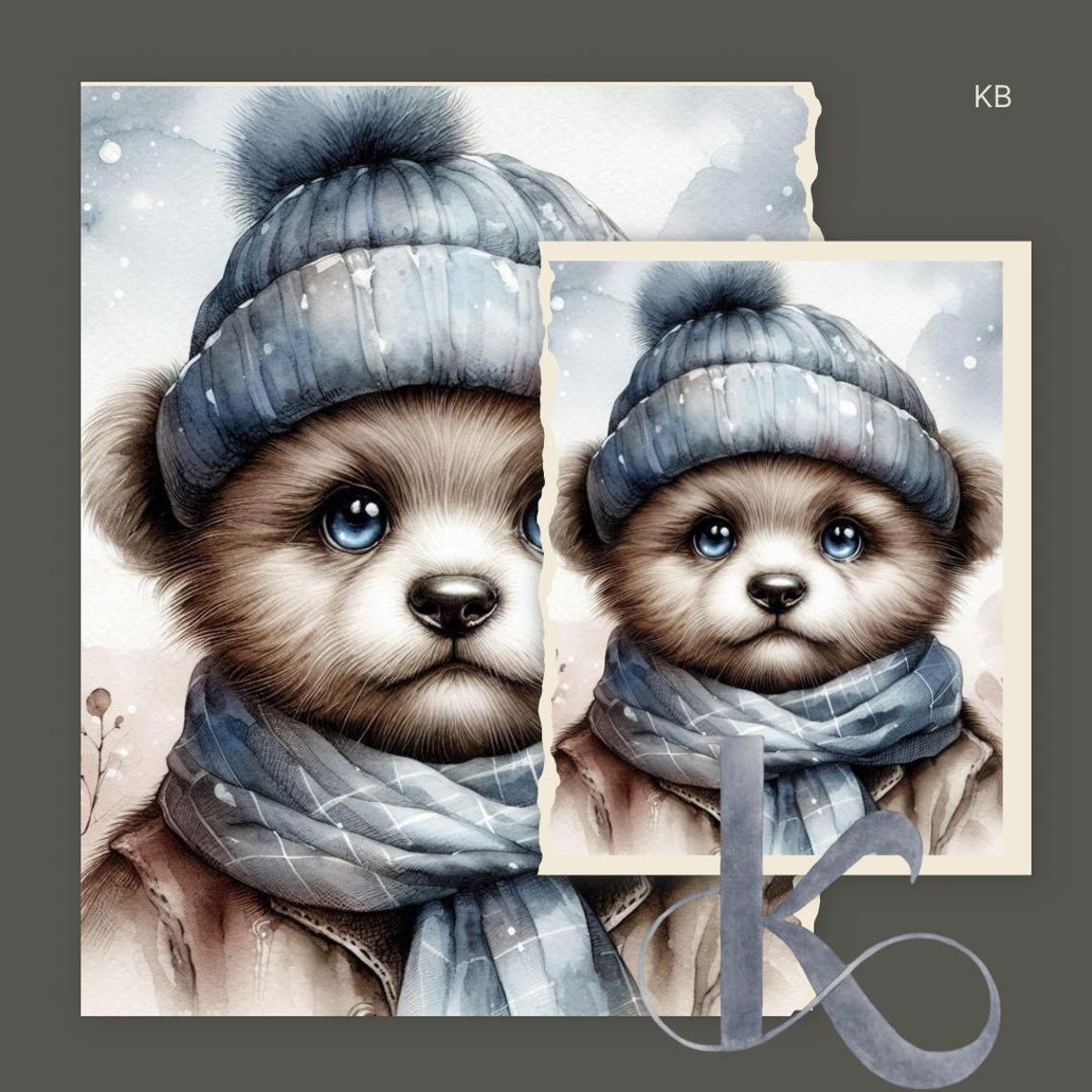 Digital - Handsome Bear Wearing His Favorite Winter Hat. Digital Image ...
