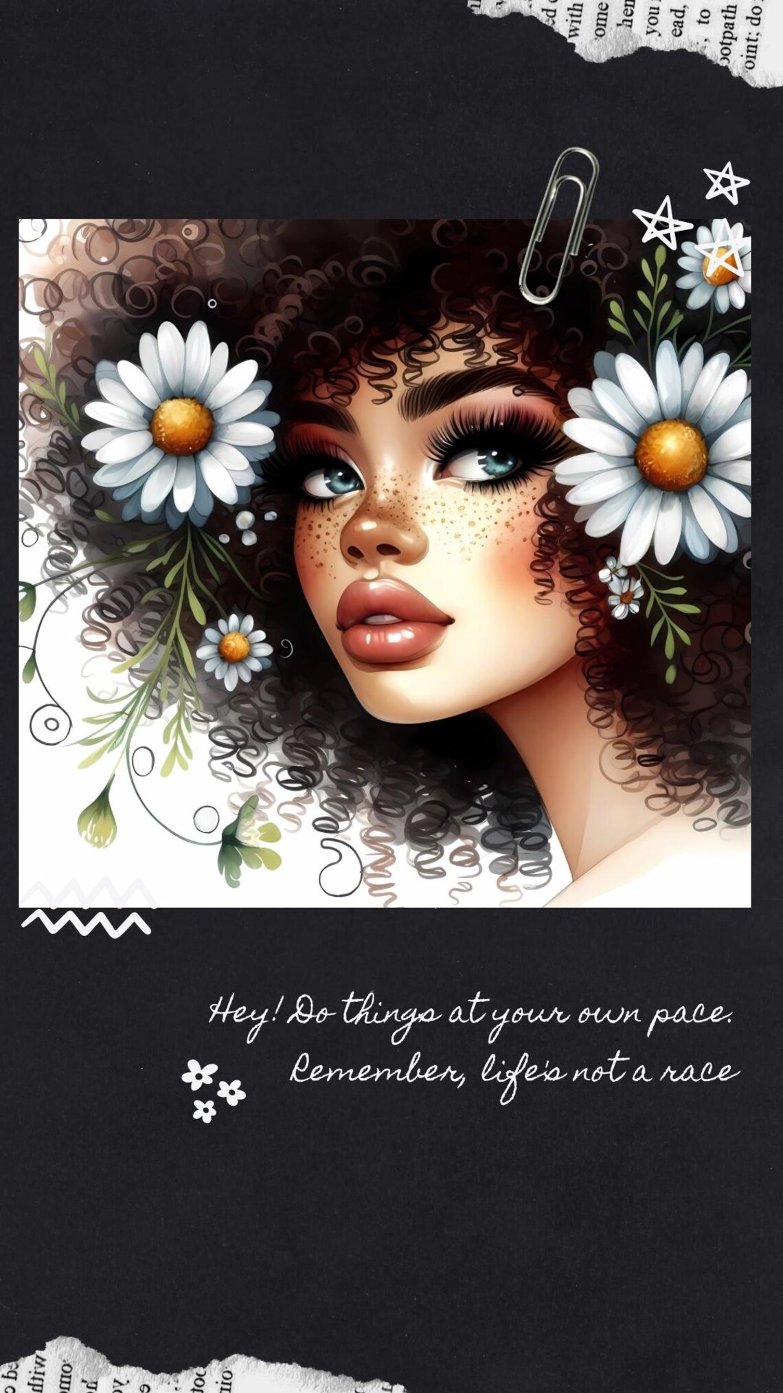 Digital - Colorful Variety of Quirky Young Women With Fun Daisies ...