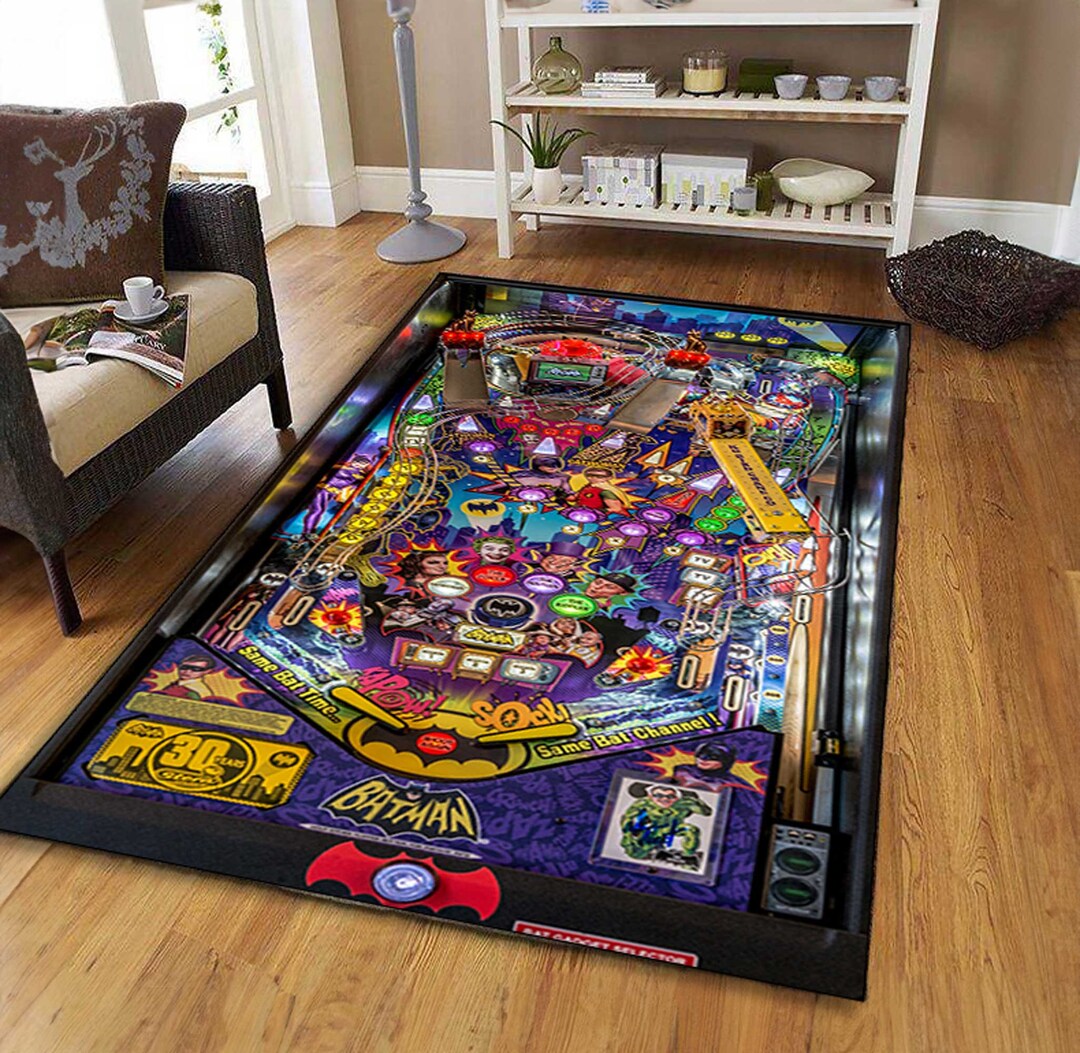 Pinball Rug, Batman Rug, Pinball Playfield Rugs, Perfect Birthday Gift ...